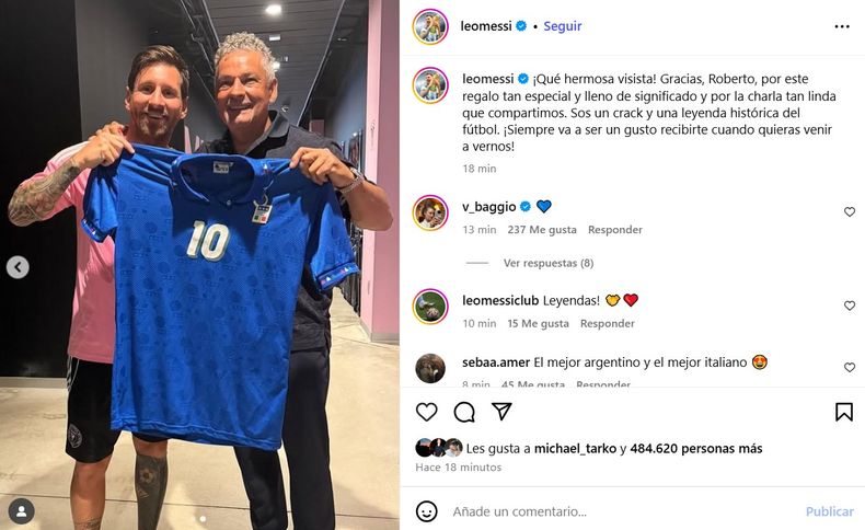 Lionel Messi y la visita de la leyenda italiana, Roberto Baggio: Sos un ...