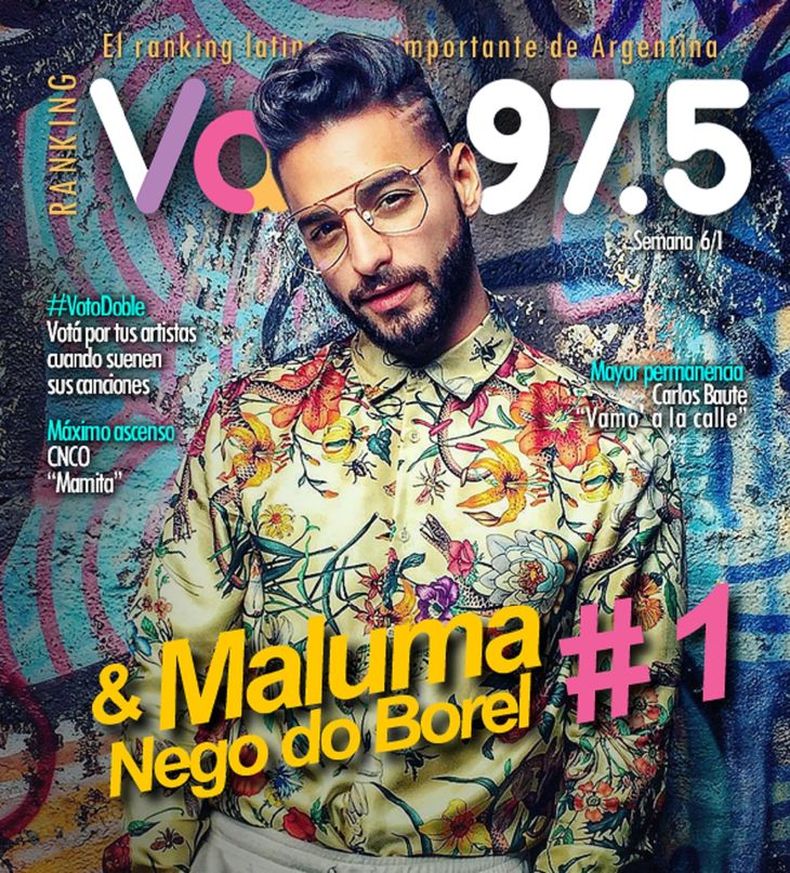 Maluma empezó 2018 como líder de Ranking Vale