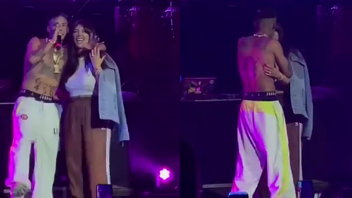 Wanda Nara y L-Gante se besaron en el escenario y enloquecieron al Gran Rex