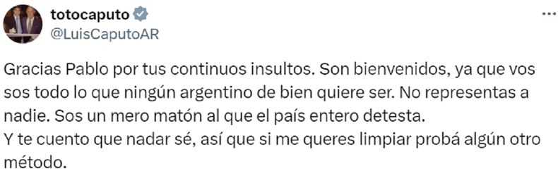 Luis Caputo cruzó a Pablo Moyano: Sos un mero matón al que el país ...