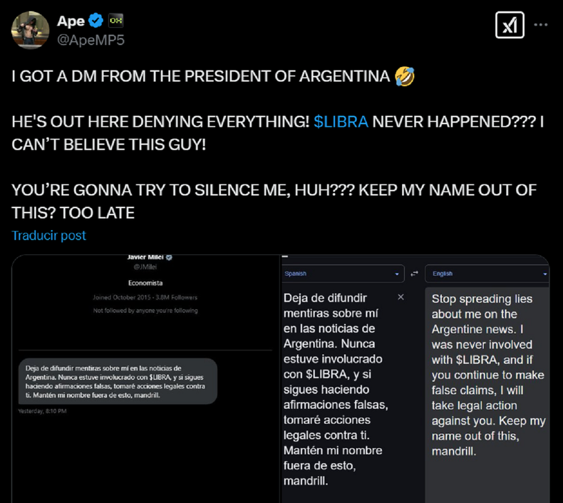Cripto gate: Hayden Davis denunció haber recibido amenazas de muerte