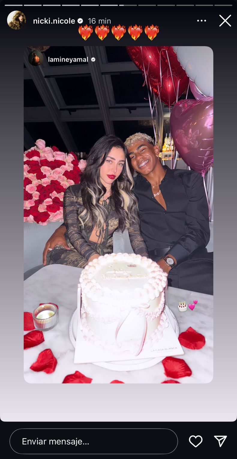 Lamine Yamal confirmó su noviazgo con un tierno posteo por el cumpleaños de Nicki Nicole