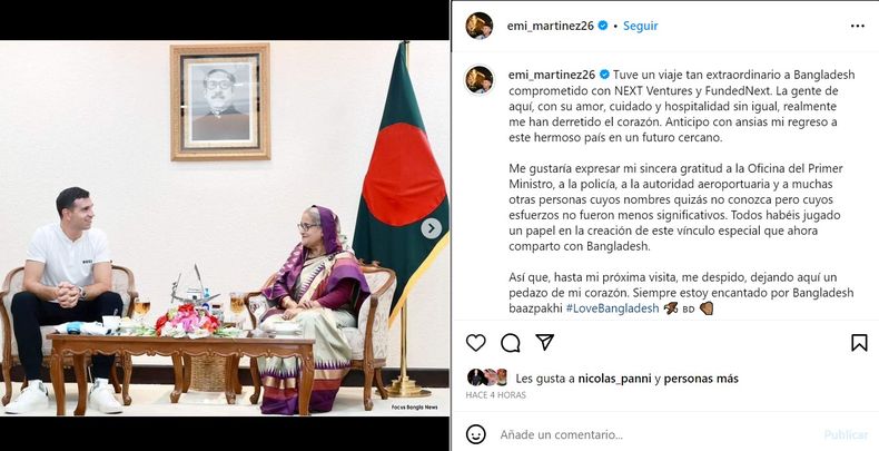 Dibu Martínez visitó Bangladesh y revolucionó la ciudad: su hilarante imitación de la atajada ...