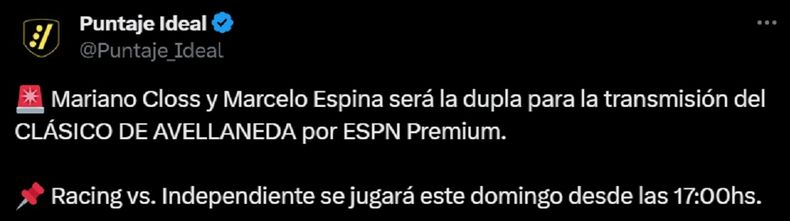 ESPN le soltó la mano al Pollo Vignolo: la sorpresiva dupla que relatará el clásico entre Racing ...