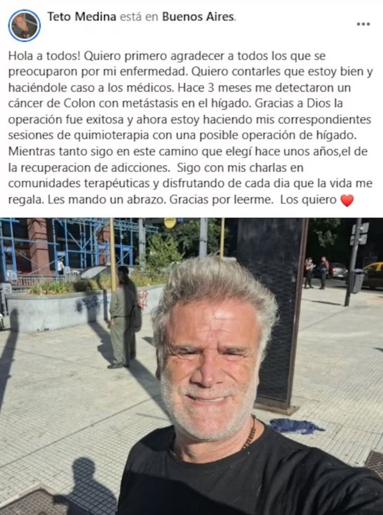 El DURO MOMENTO de TETO MEDINA: "Estoy haciéndole caso a los médicos"