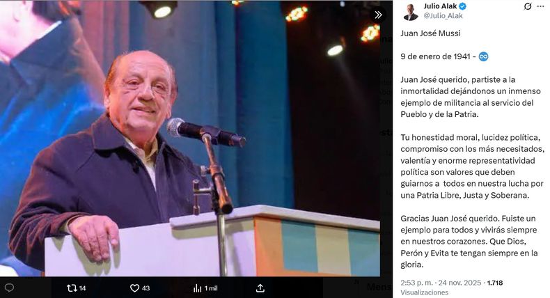 Adiós a Juan José Mussi: la repercusión del arco político por el ...