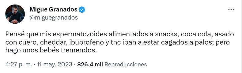 La insólita manera con la que Migue Granados anunció el nacimiento de ... La insólita manera con la que Migue Granados anunció el nacimiento de ...