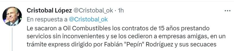 Cristóbal López apuntó contra actual gestión de YPF por encubrir ...