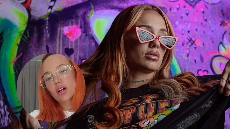 La Joaqui volvió a hacer un challenge con una microbikini que combina total balck y arandelas