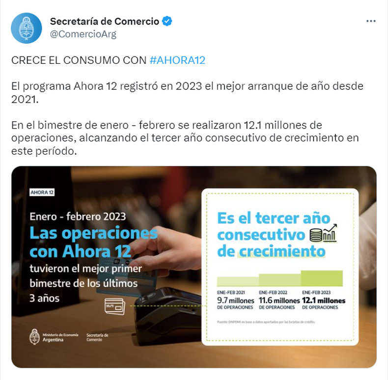 Ahora 12 registró el mejor primer bimestre de los últimos tres años