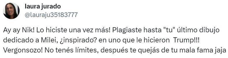 La insólita coincidencia en el dibujo que Nik le regaló a Milei con uno ...
