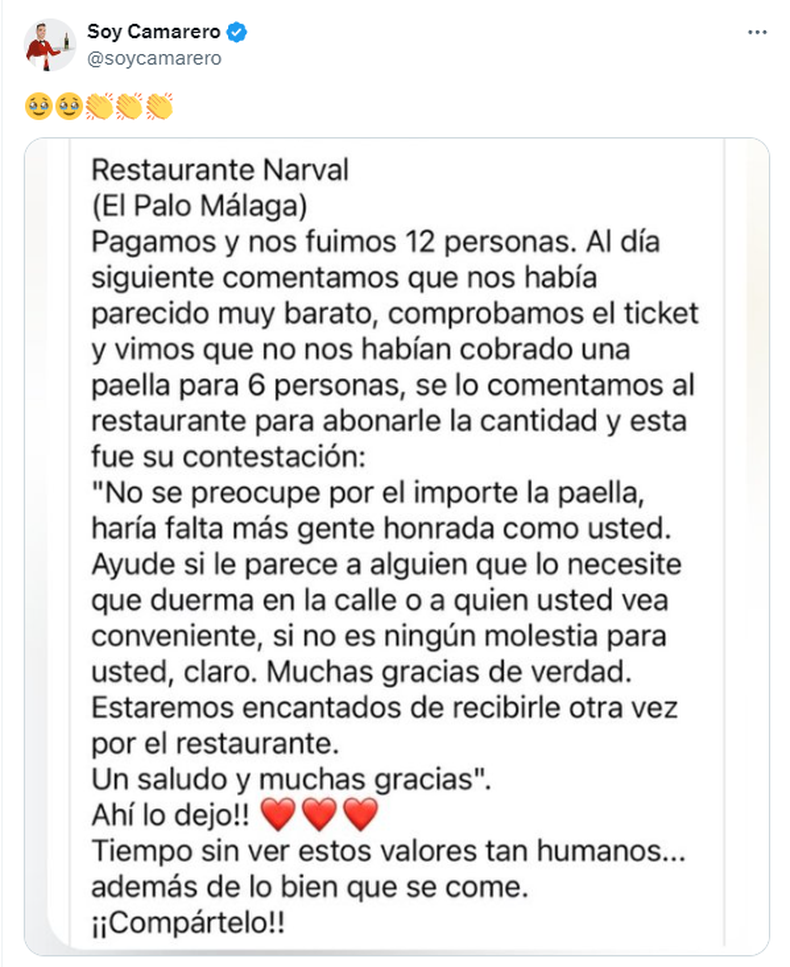 Viral: se fueron de un restaurante sin pagar y el dueño del local tuvo ...