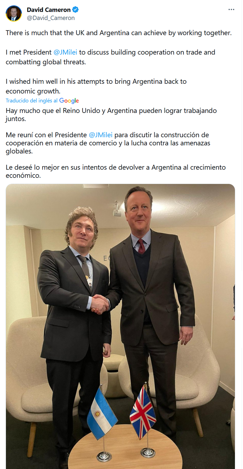 Tras el discurso ante el Foro Económico Mundial, Milei se reunió con la ...
