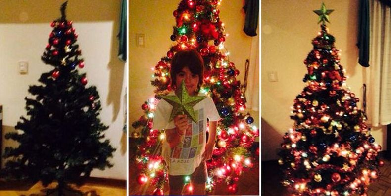 Los preparativos del árbol de navidad de Mariano Iúdica y su familia