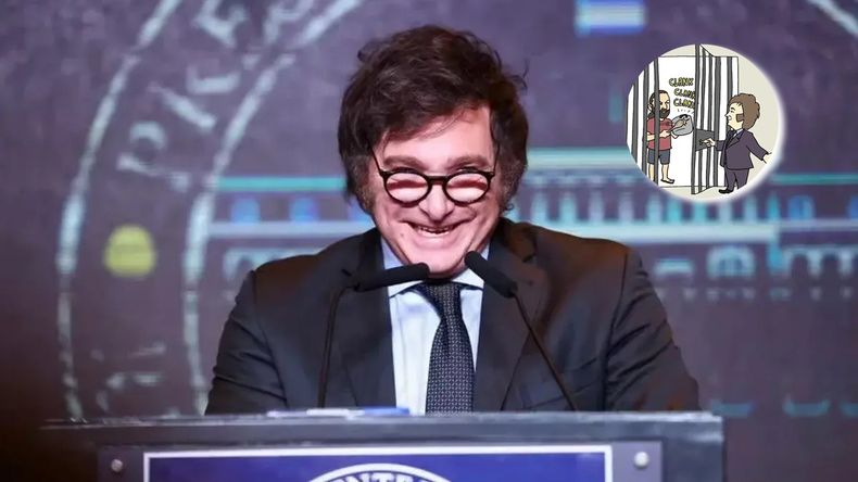Javier Milei compartió una provocativa caricatura contra los caceroleros