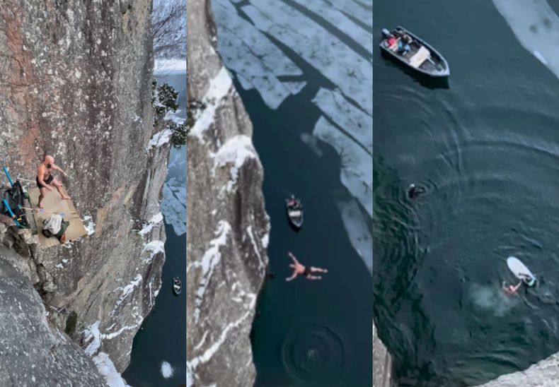 Salto mortal: un noruego rompió el récord con un clavado de panza desde ...