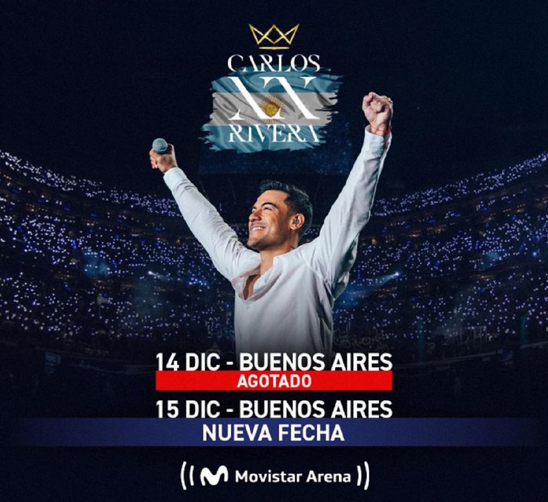 Carlos Rivera anunció una nueva fecha para sus shows en Argentina ...