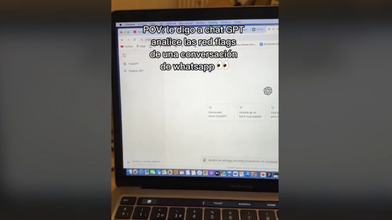 Le pidió a Chat GPT que analice las red flags de una conversación en ...