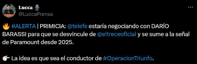 Telefe quiere llevarse a Darío Barassi para el retorno de un histórico ...