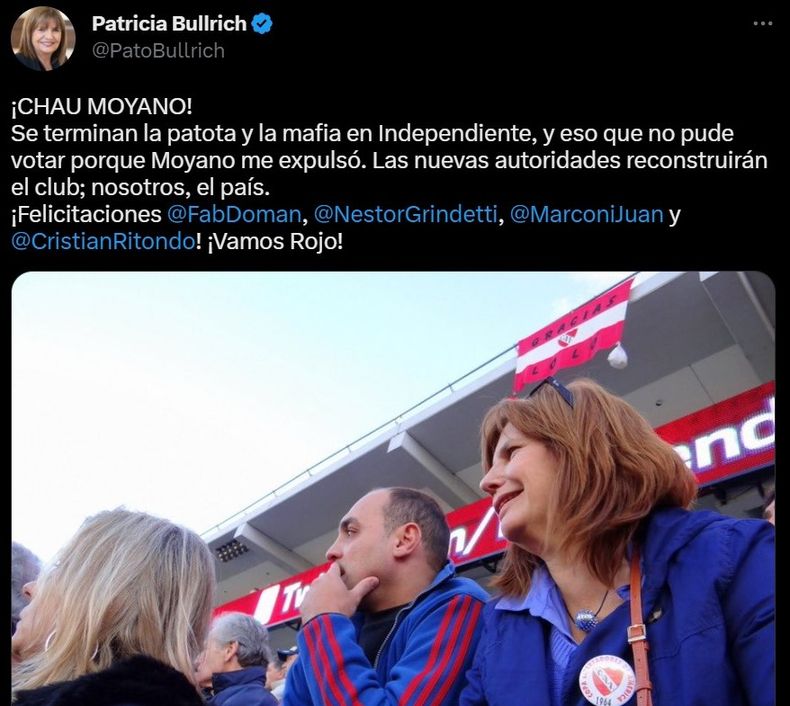 Independiente: el fallido pronóstico de Patricia Bullrich sobre la ...