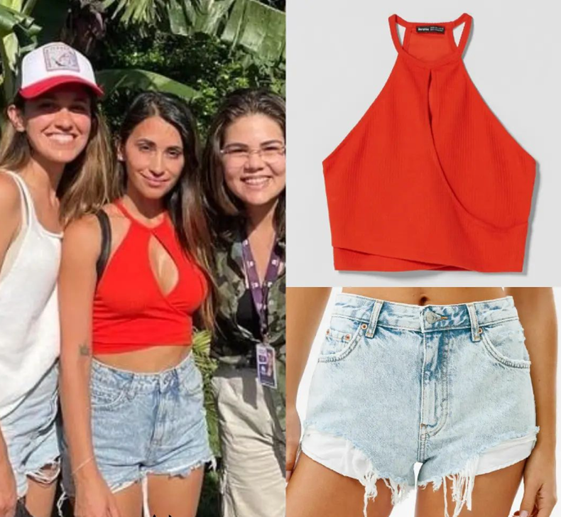 El top rojo fuego de Antonela Roccuzzo ideal para el verano