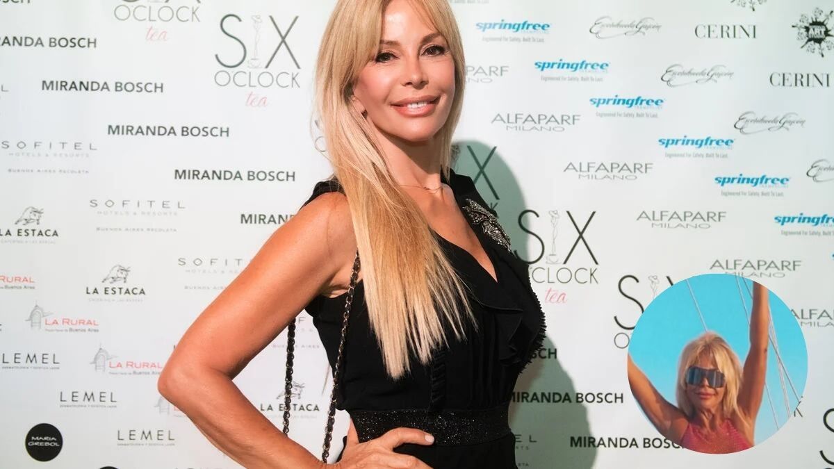 Graciela Alfano eligió su microbikini favorita y lo combinó con un vestido semi transparente con ...