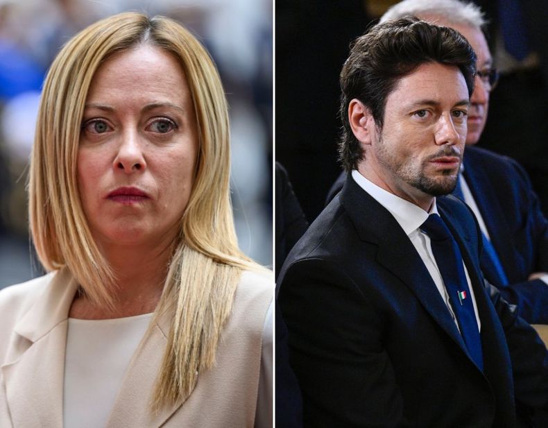 La primera ministra italiana Giorgia Meloni se separó tras el escándalo ...