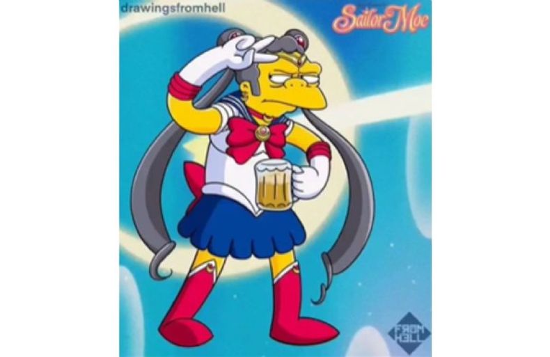 Cómo se vería Moe de Los Simpson como Sailor Moon según la inteligencia artificial