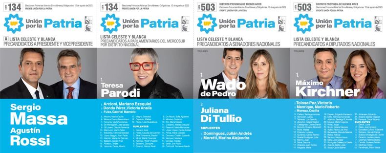 Se conocieron las boletas electorales de Unión por la Patria