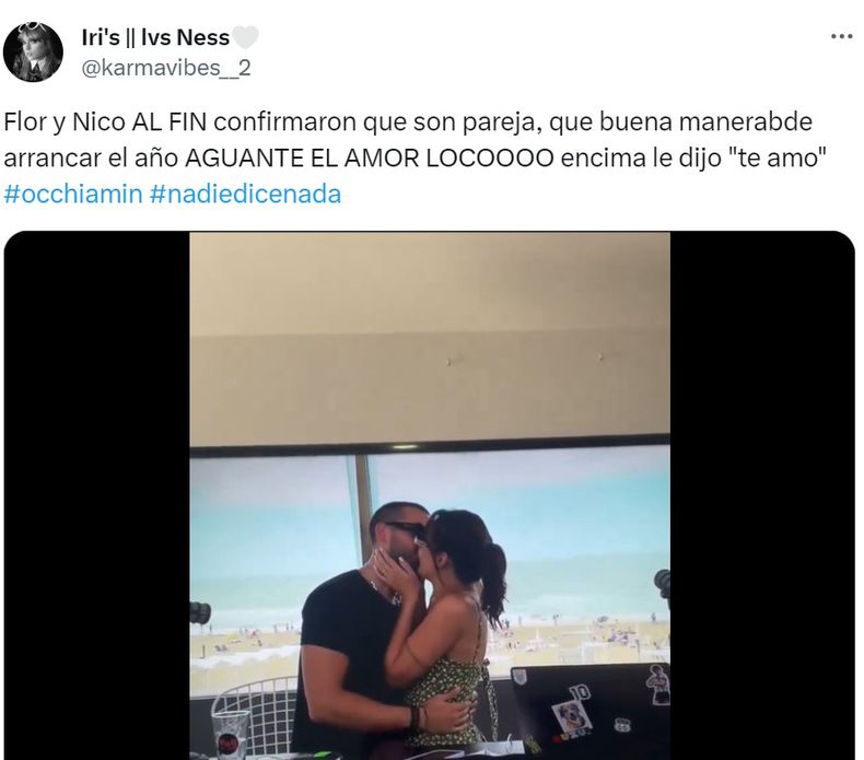Nico Occhiato y Flor Jazmín confirmaron su noviazgo: el TIERNO MOMENTO que protagonizaron EN VIVO