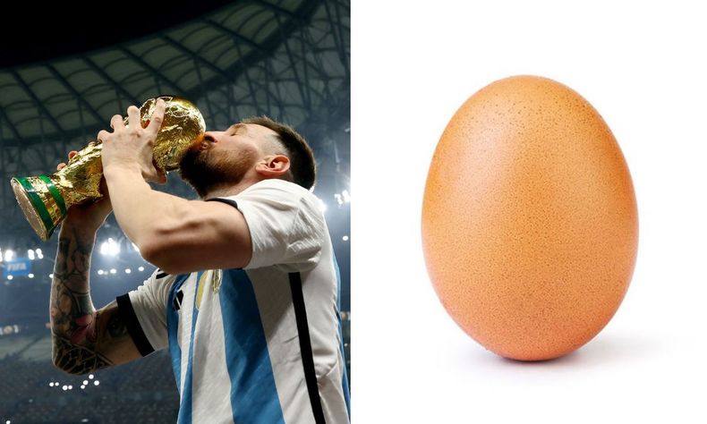 Tras ser superado por Lionel Messi en Instagram, el huevo lo felicitó y ...