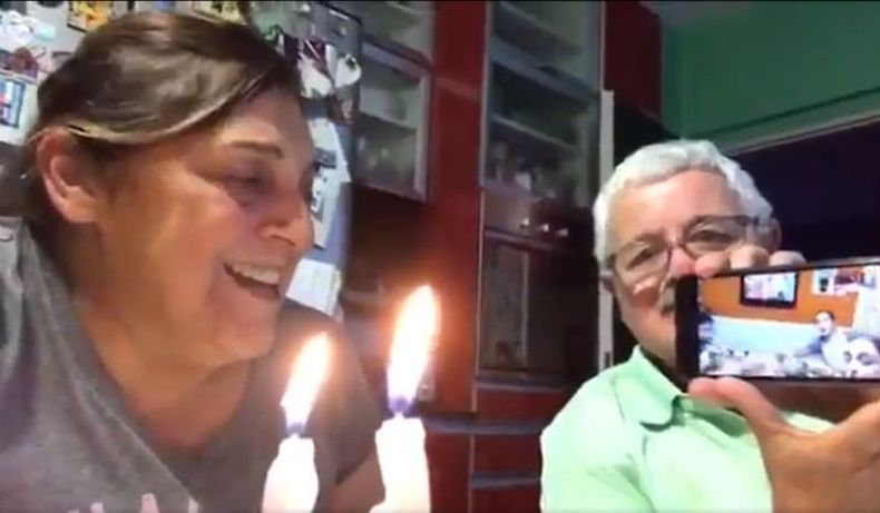 VIDEO: el cumpleaños de Tití Fernández en cuarentena