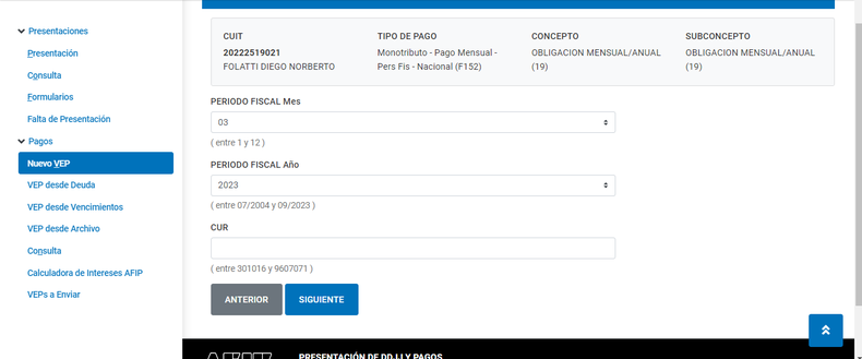 Trámites de AFIP: cómo generar un VEP