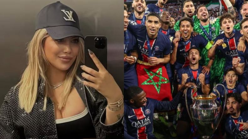 Wanda Nara festejó con el plantel de PSG: aseguran que comenzó un romance con un jugador
