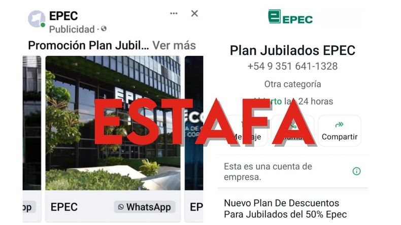 Alerta en Córdoba: así es la nueva estafa sobre EPEC en Facebook y WhatsApp