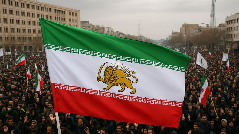 Protestas en Irán: qué significa la bandera con el león y el sol