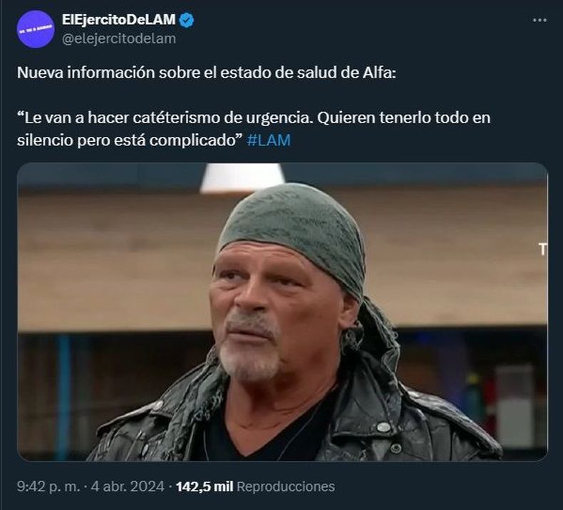 Preocupa la salud de Alfa de Gran Hermano tras ser dado de alta: Está ...