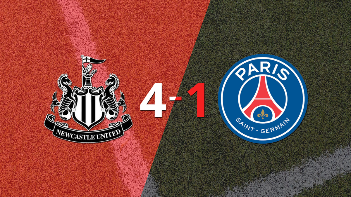 Newcastle United liquidó en su casa a PSG por 4 a 1