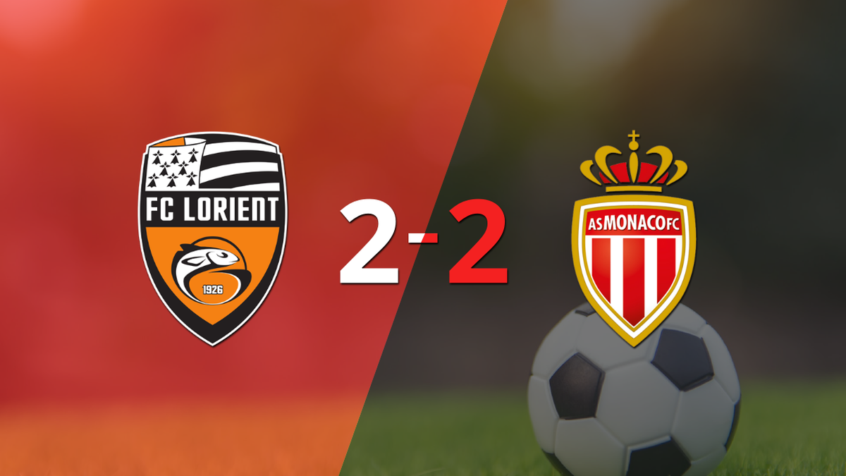 Muchos goles en el empate a 2 entre Lorient y Mónaco