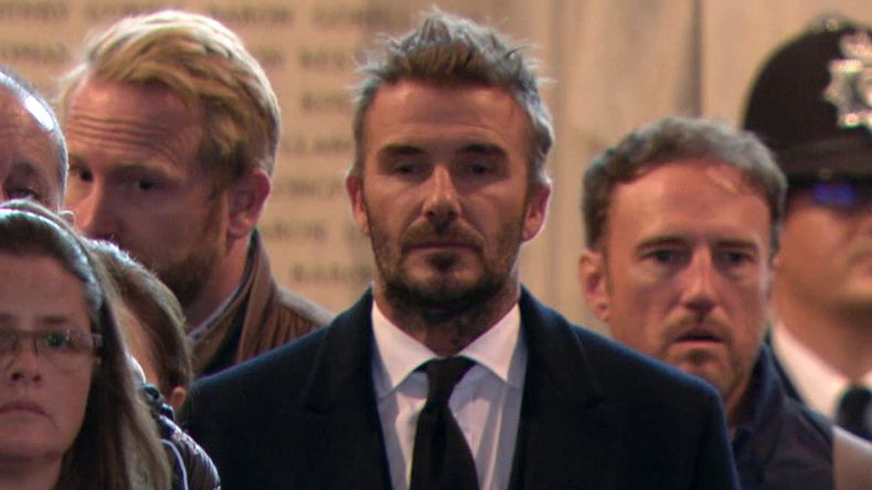 David Beckham hizo 12 horas de cola para despedir a la reina Isabel II