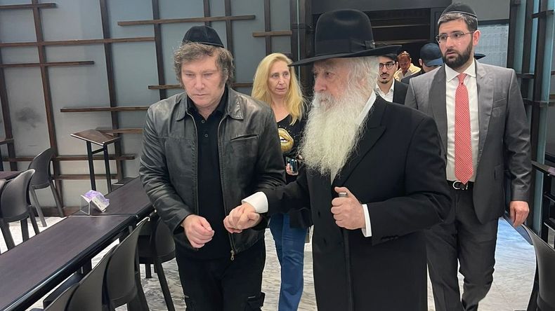 Javier Milei recibió la bendición del rabino David Pinto Shlita