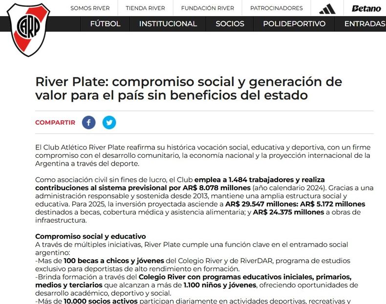 River calificó de confiscatoria la medida del Gobierno que incrementó ...