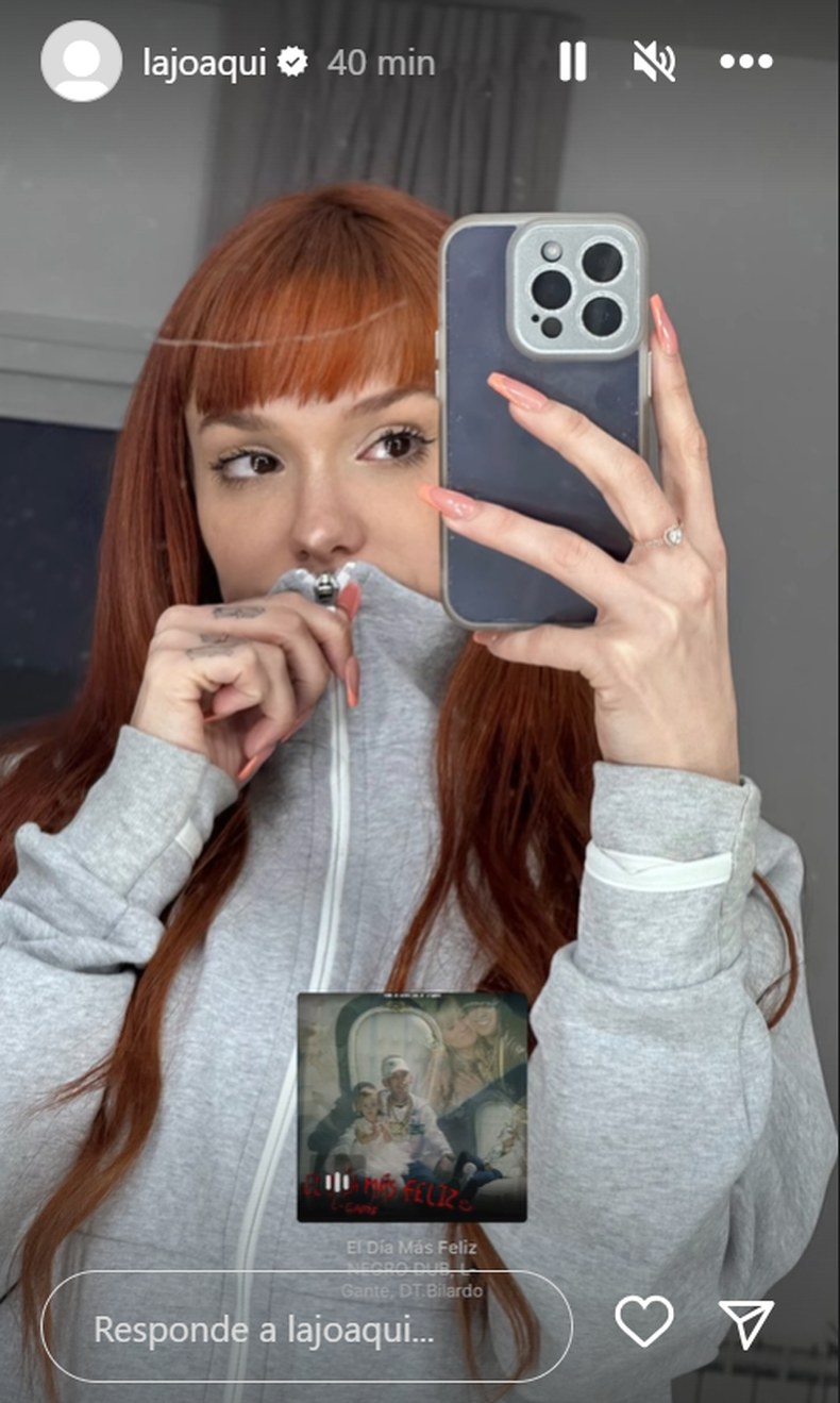 La Joaqui reapareció en las redes para dedicarle un mensaje a L-Gante