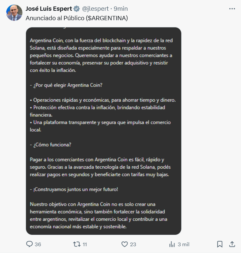 Apareció una nueva promoción de otra criptomoneda en la cuenta hackeada ...