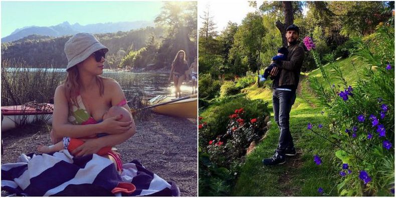 Las fotos de Celeste Cid con Michel Noher y Antón en Bariloche