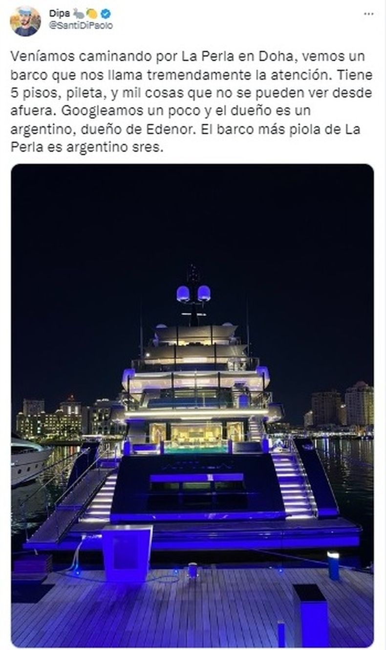 El fastuoso yate de un empresario argentino que deslumbra en Qatar