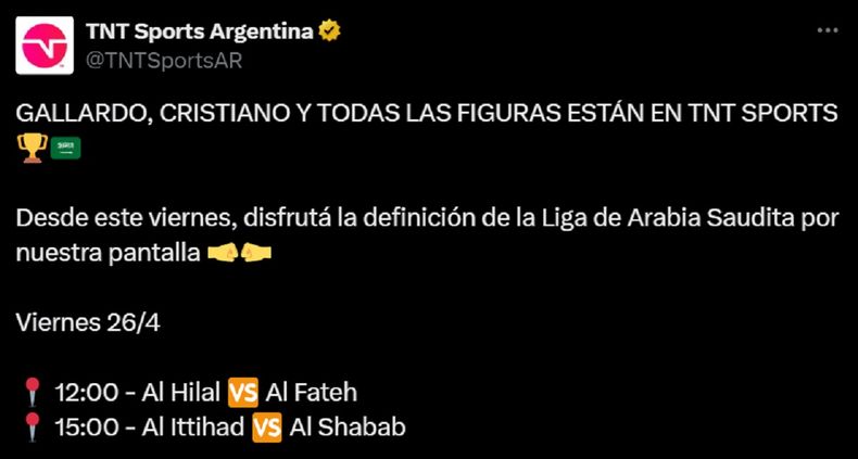 TNT Sports adquirió los derechos de una importante liga y la ...