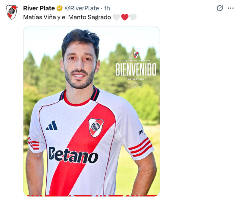 Matías Viña fue oficializado como refuerzo del River de Marcelo Gallardo: los detalles de su llegada
