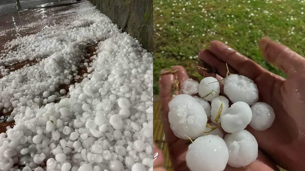 Fuertes tormentas y granizo del tamaño de una pelota de golf: las imagenes