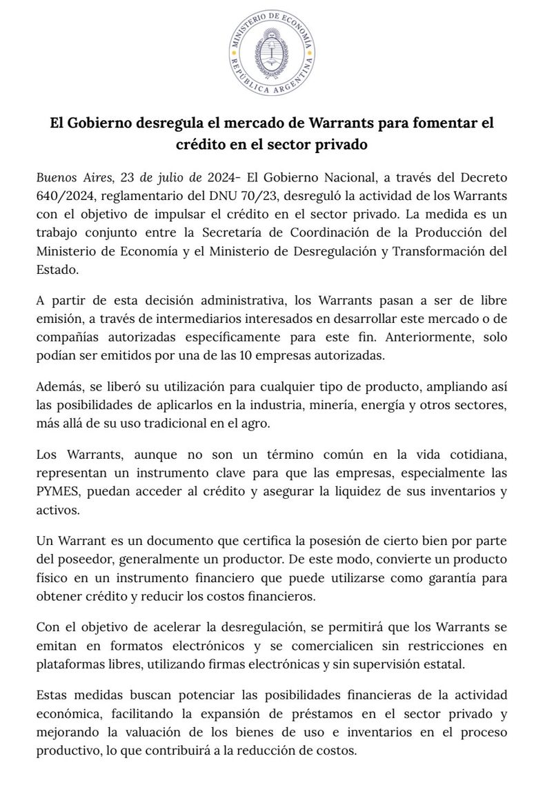 El Gobierno desregula el mercado de Warrants: de qué trata el ...